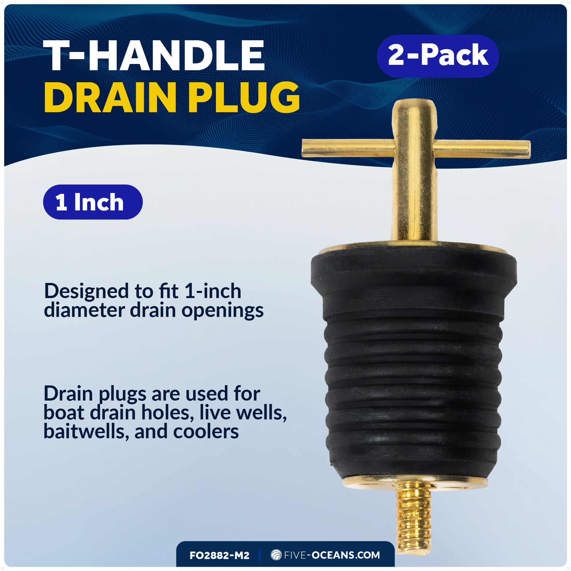 T-Handle Drain Plugs, 1 inch (2 Pack) FO-2882-M2 | eBay