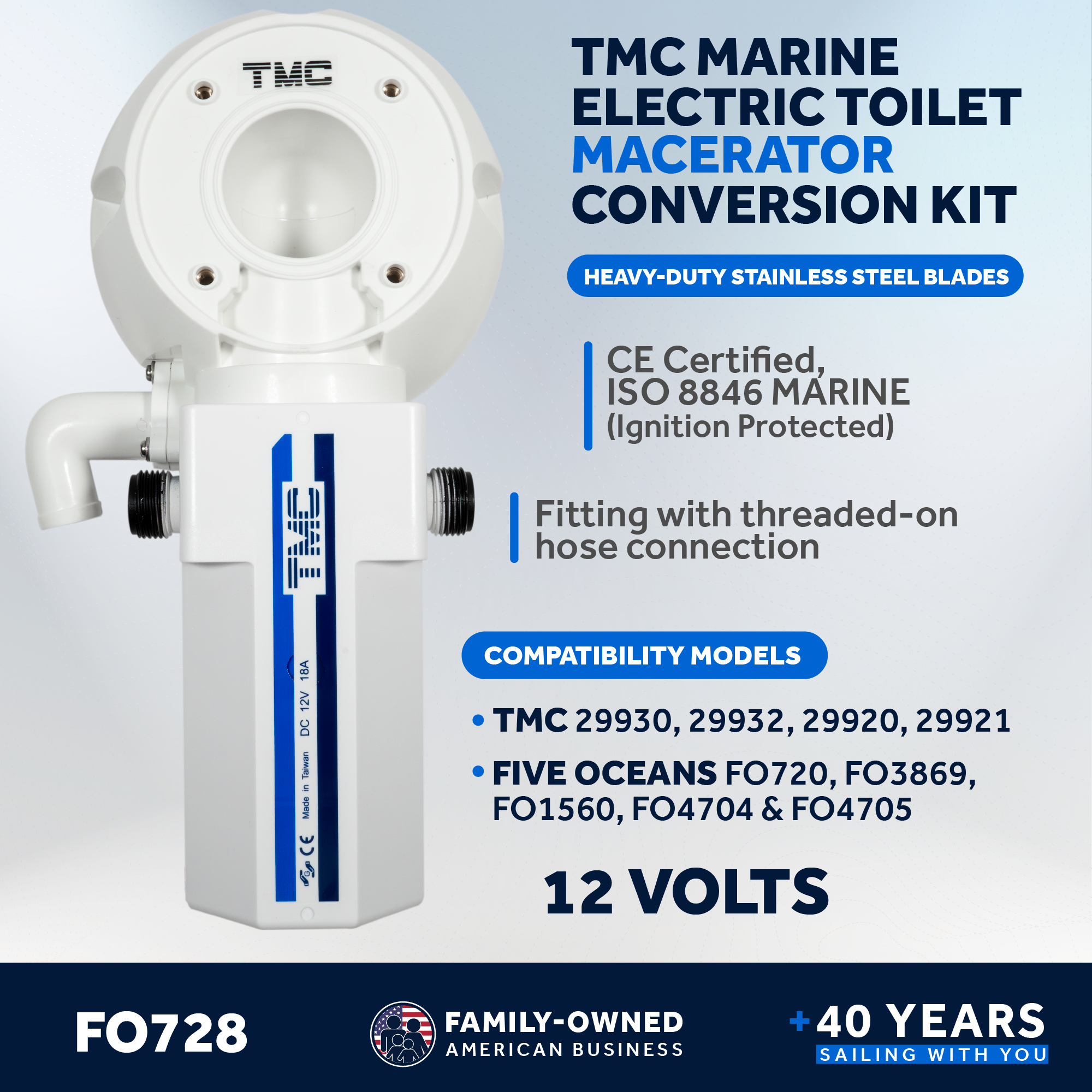 TMC Marine Conversion Kits for Electric Toilet 12v Fo-728 for sale ...